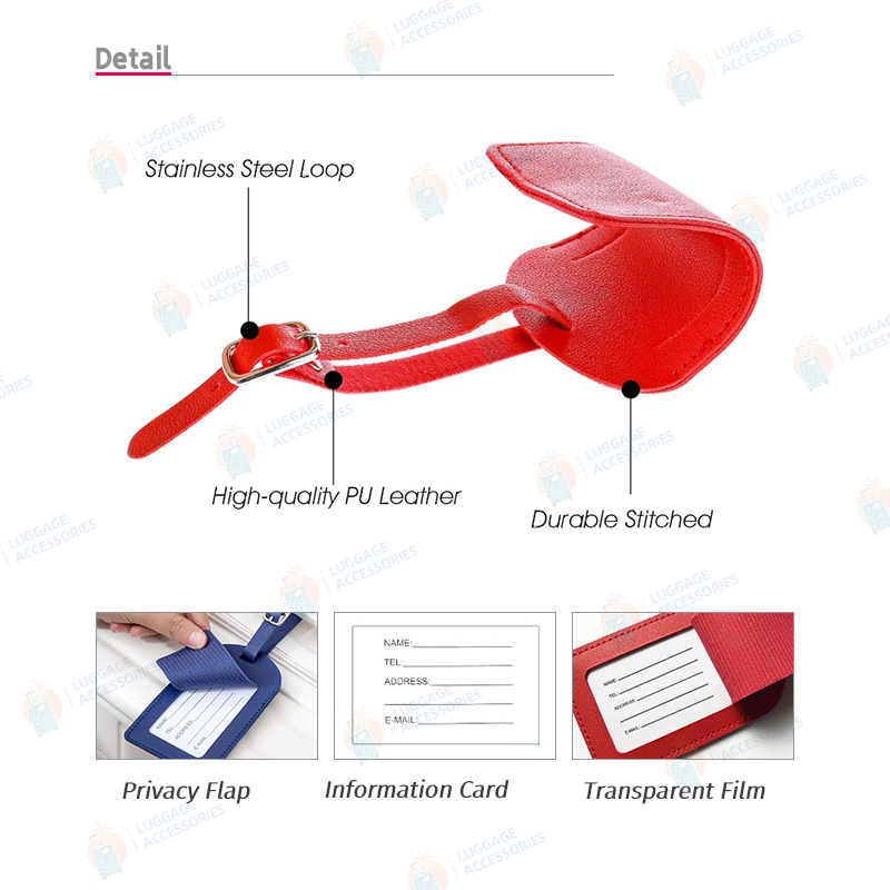 Luggage Tag Colorful Handbag Label Airplane Check-in PU Leather ...