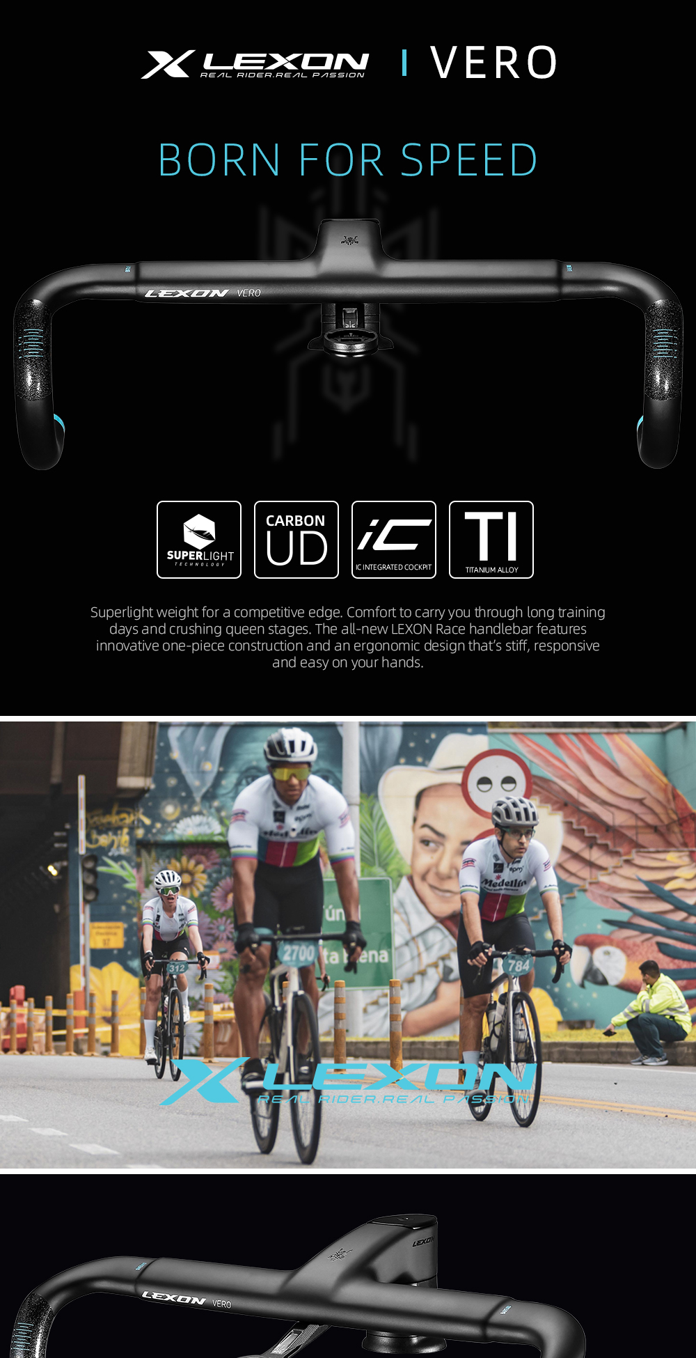 LEXON VERO Super Light Integrated Carbon Road Handlebars Full Inner ...