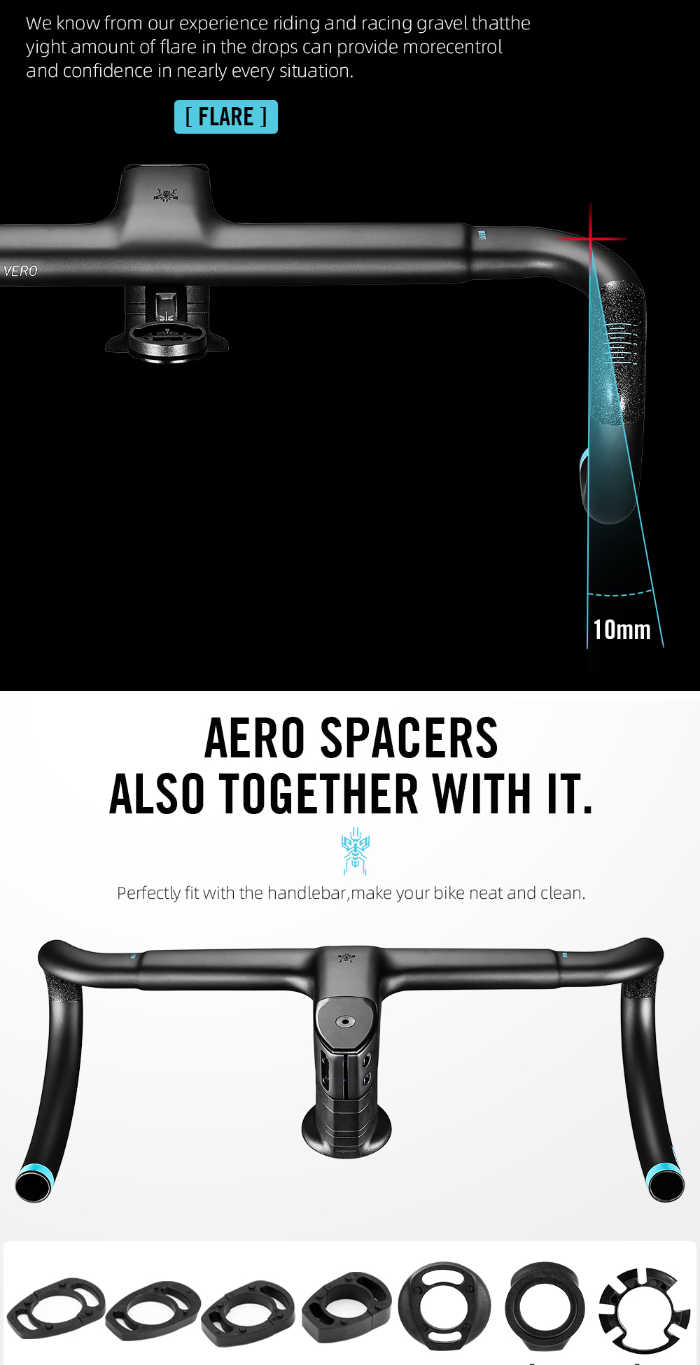 LEXON VERO Super Light Integrated Carbon Road Handlebars Full Inner ...