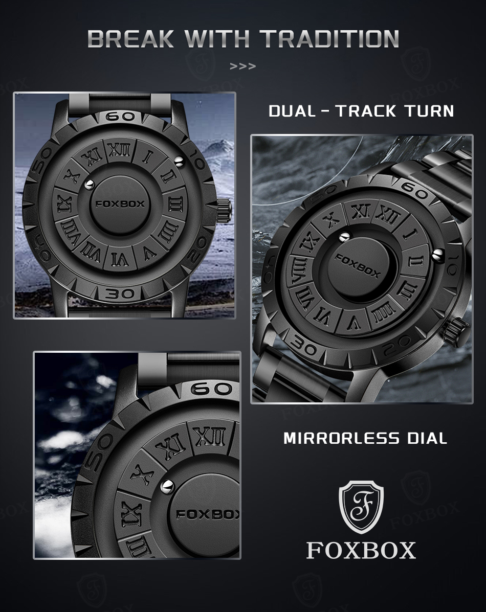 FOXBOX New Luxury Mens Watch LIGE Creative Scrolling Beads Quartz ...