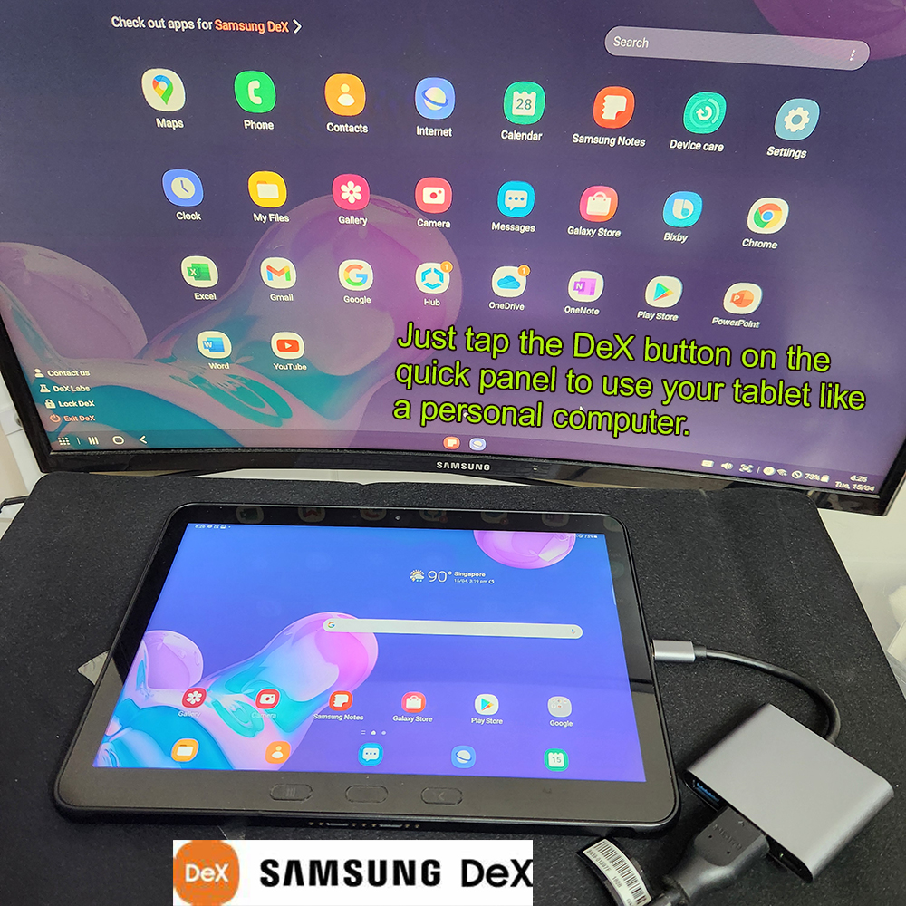 90% New Used Samsung Galaxy Tab Active Pro 10.1 4GB 64GB SIM LTE SM-T547U Rugged Tablet SPen DeX ...