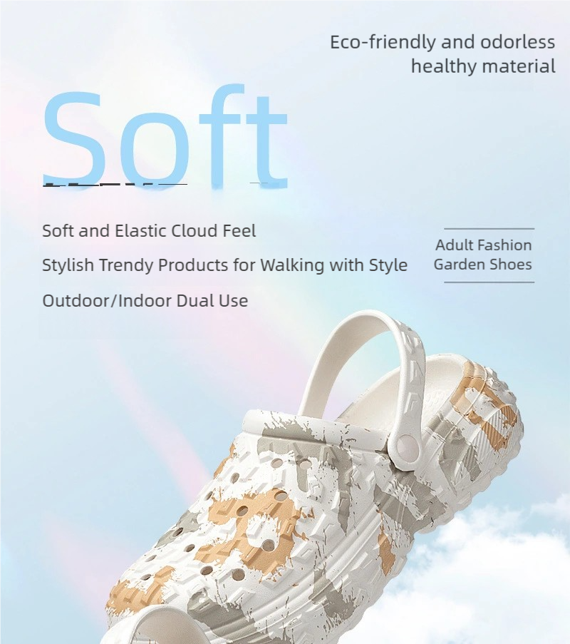 Minimalist commuting] SG Limited EVA Crocs White/Khaki Minimalist Style ...