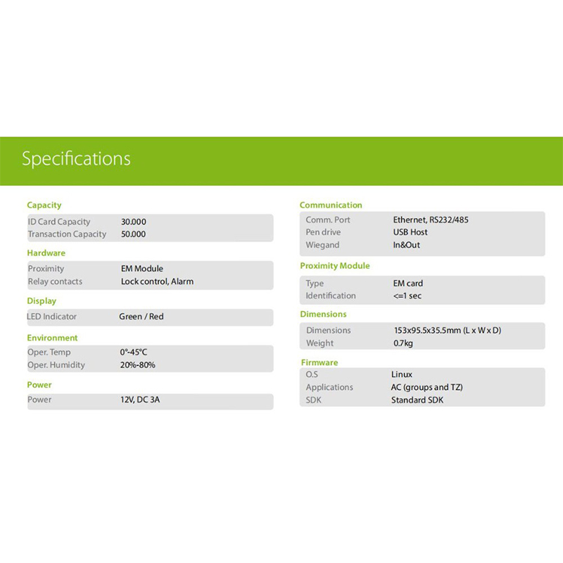 125khz RFID Card Access Control Time Attendance TCP/IP RFID Card Access ...