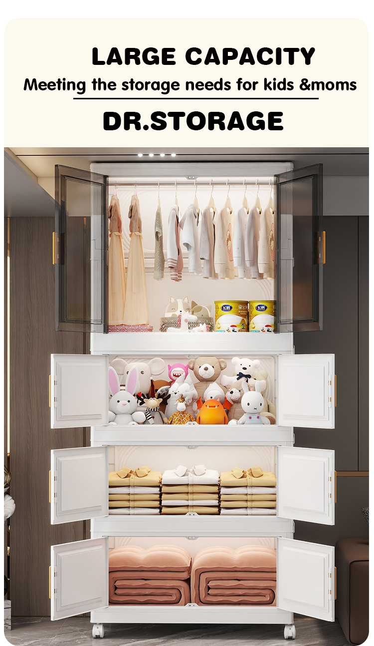 DR.STORAGE 55CM/70CM Large capacity Double Open Doors Wardrobe Storage ...