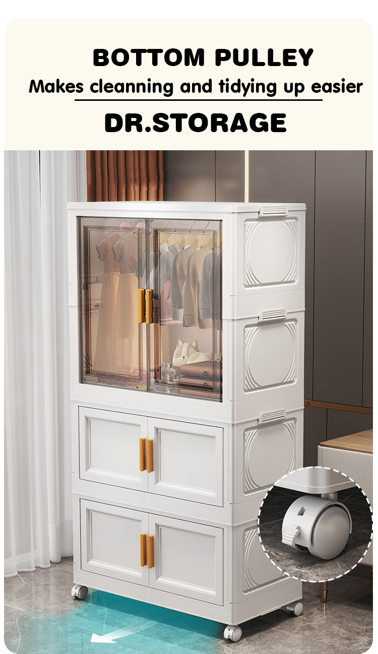 DR.STORAGE 55CM/70CM Large capacity Double Open Doors Wardrobe Storage ...