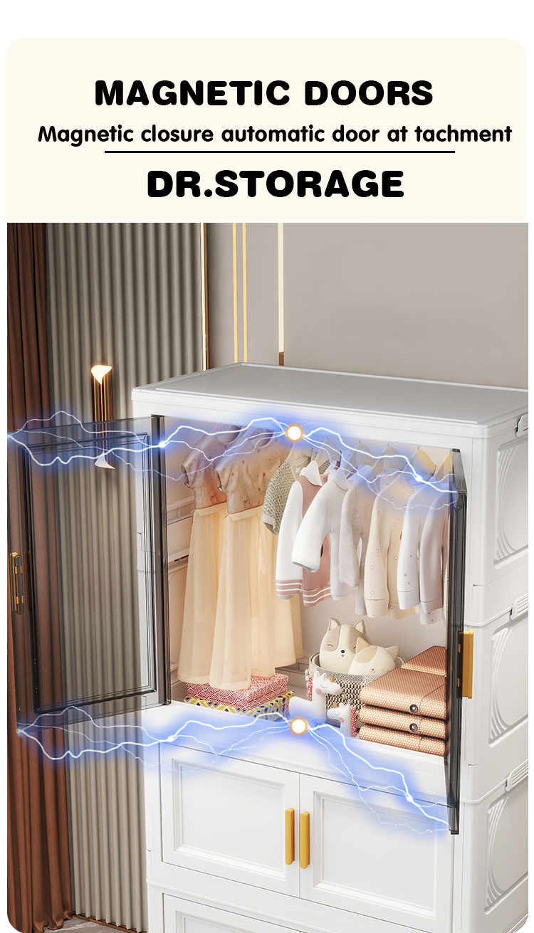 DR.STORAGE 55CM/70CM Large capacity Double Open Doors Wardrobe Storage ...