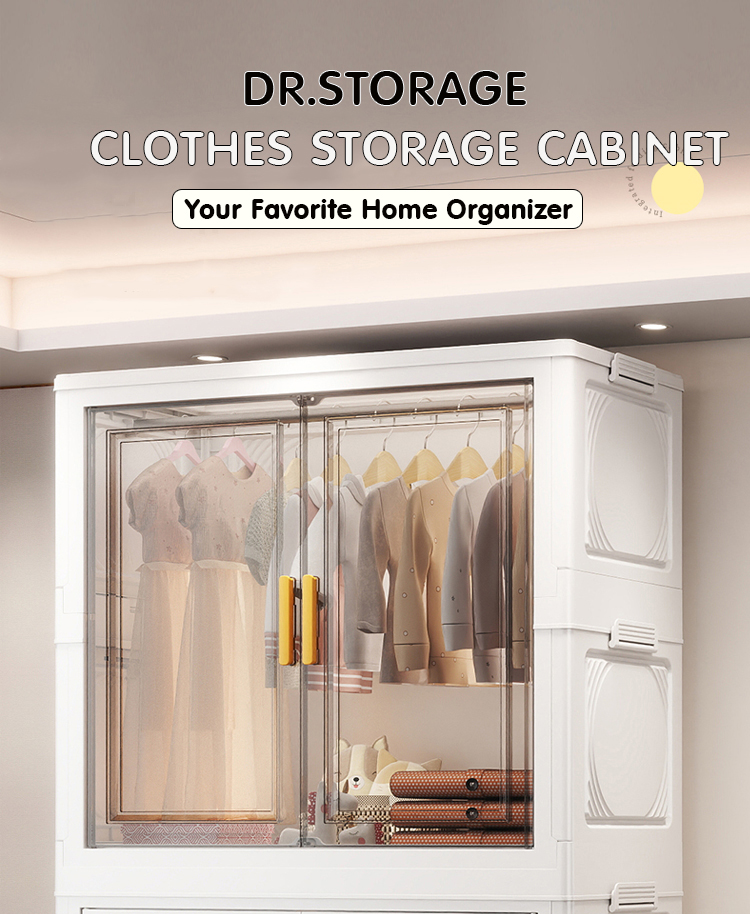 DR.STORAGE 55CM/70CM Large capacity Double Open Doors Wardrobe Storage ...
