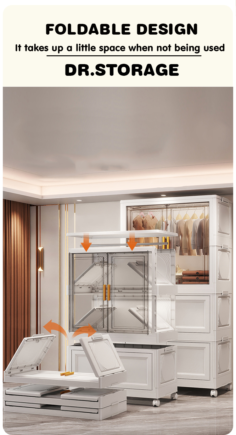 DR.STORAGE 55CM/70CM Large capacity Double Open Doors Wardrobe Storage ...