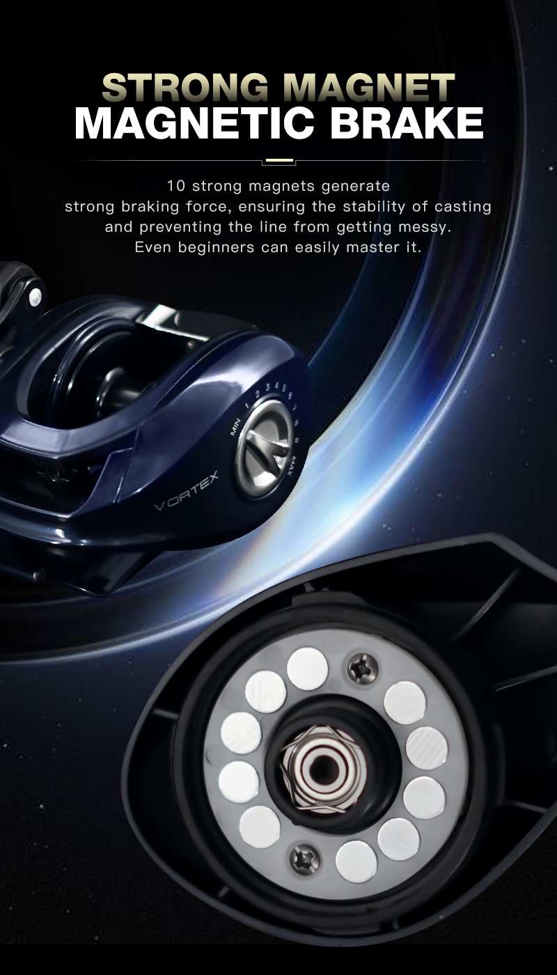 Seasir Vortex Baitcasting Fishing Reel 7.0:1 High Speed Gear Ratio 5 ...