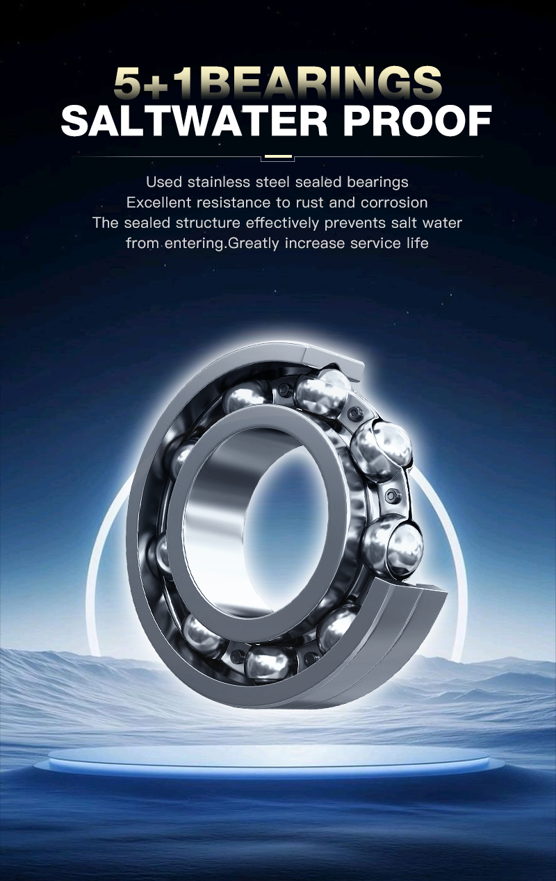 Seasir Vortex Baitcasting Fishing Reel 7.0:1 High Speed Gear Ratio 5 ...