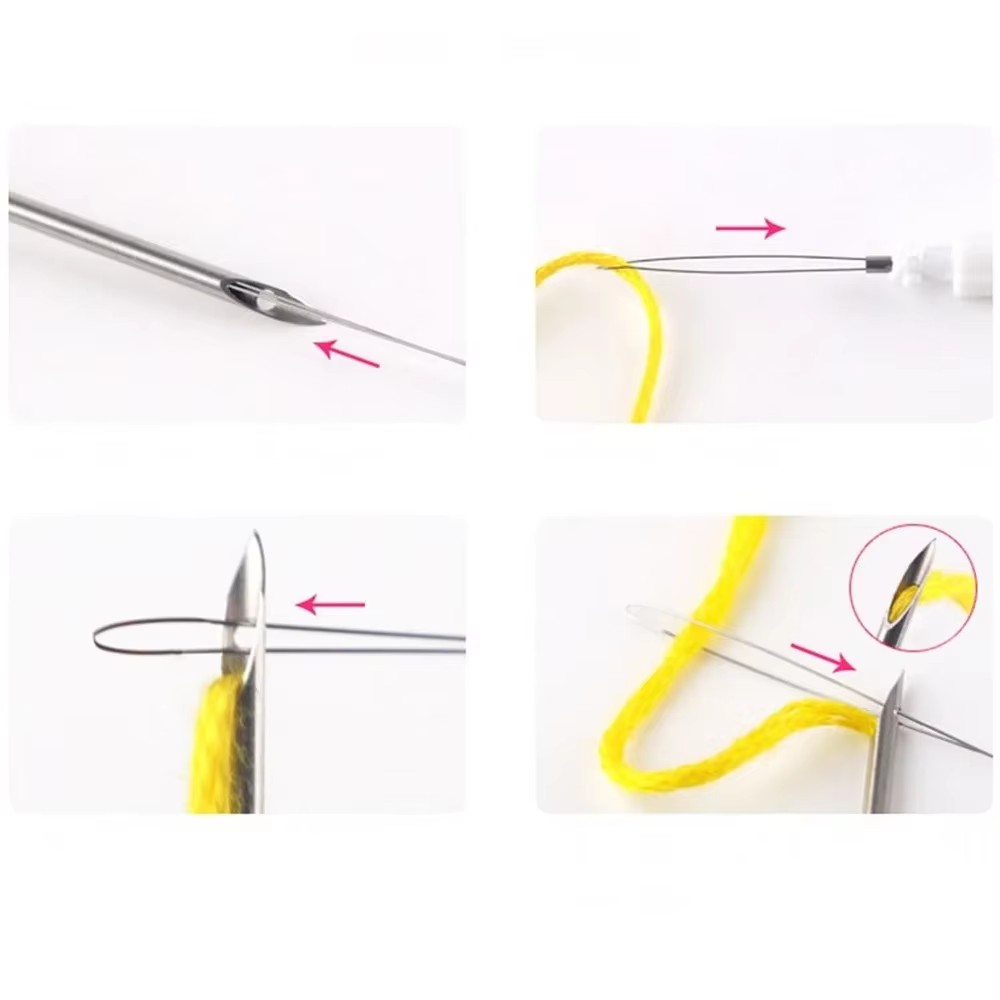 Russian Embroidery Pen 3 Needles 2 Threaders Craft Tool Punch Needle ...