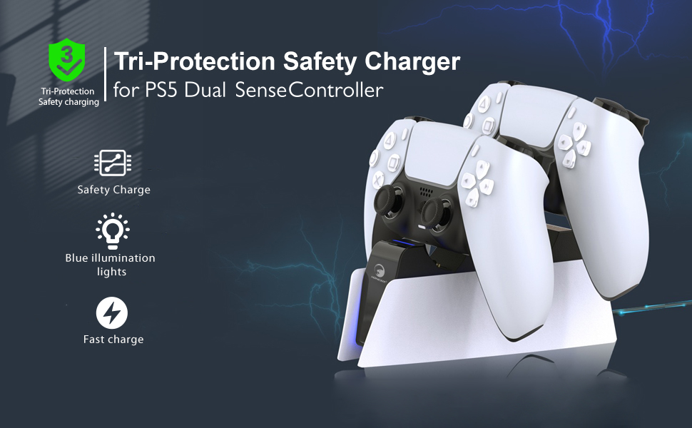 P55 Controller Charging Station with Dual Fast Charger Dock for ...