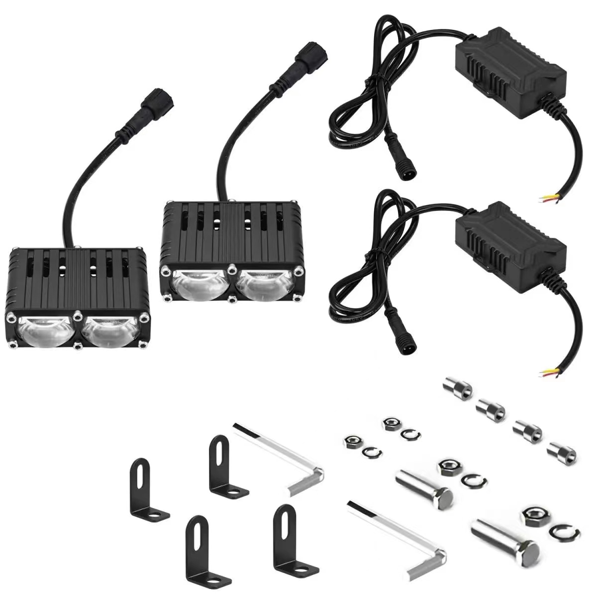 Mini Matrix Laser Headlights For Car Grille Lights Yellow And White LED ...