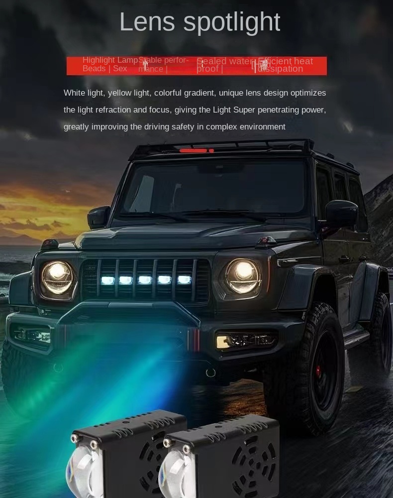 Mini Matrix Laser Headlights For Car Grille Lights Yellow And White LED ...