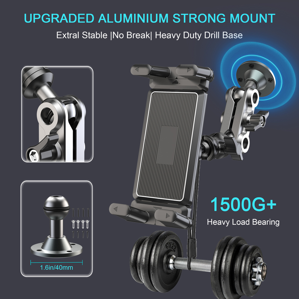 Aluminum Heavy Duty Drill Base Tablet Holder Car Mount Dashboard, 360 ...