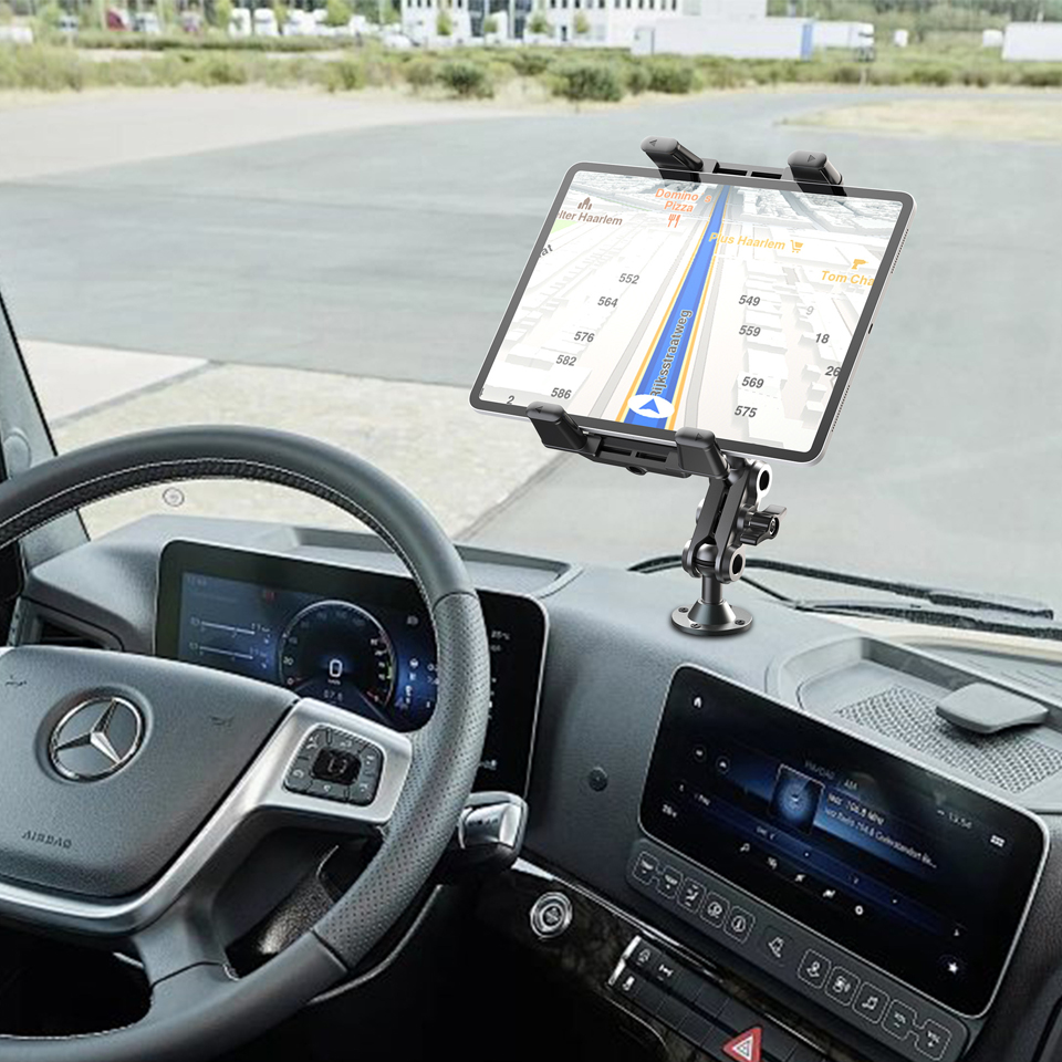 Aluminum Heavy Duty Drill Base Tablet Holder Car Mount Dashboard, 360 ...