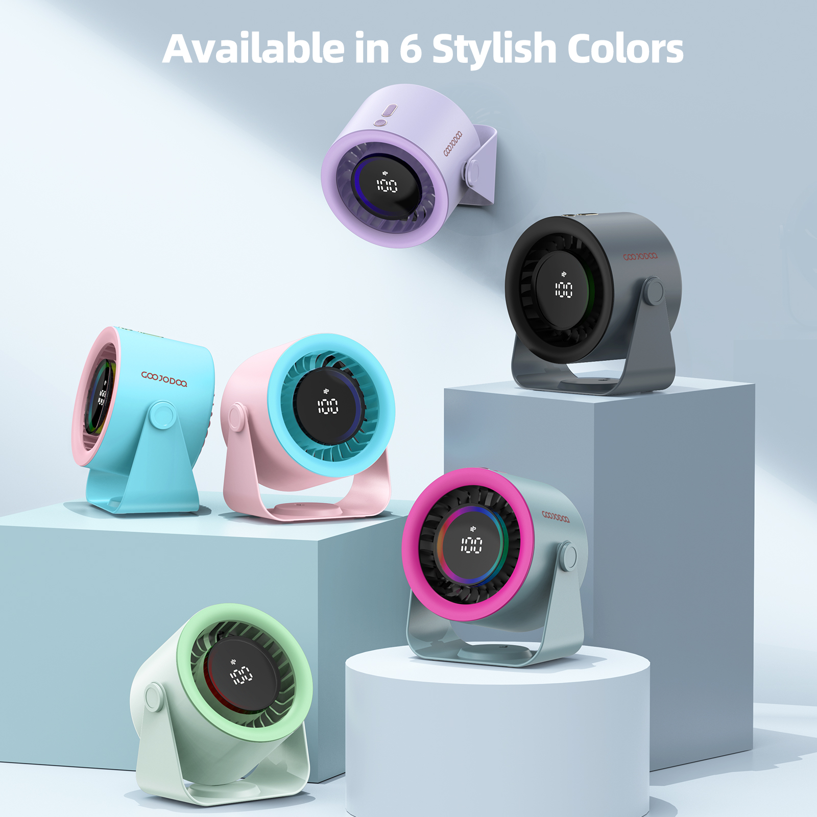 GOOJODOQ 2 in 1 Desktop High-speed Fan 100-speed Wind Adjustable Fan ...