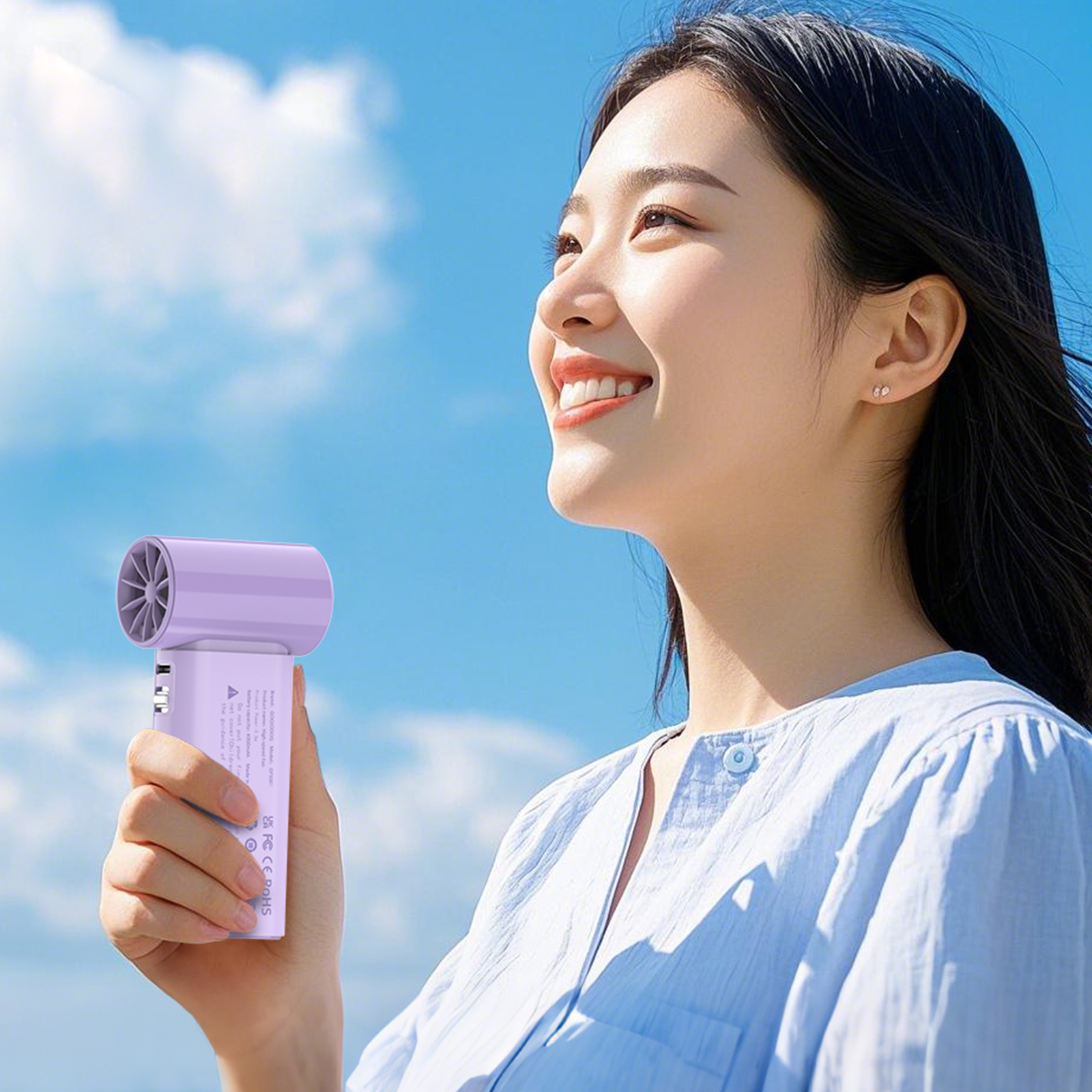 GOOJODOQ Mini Fan 4000mAh High Speed Fan Boost Wind Rechargeable ...