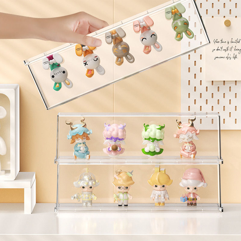 Acrylic Popmart Display Box Stackable Figurine Display Case Blind Box ...