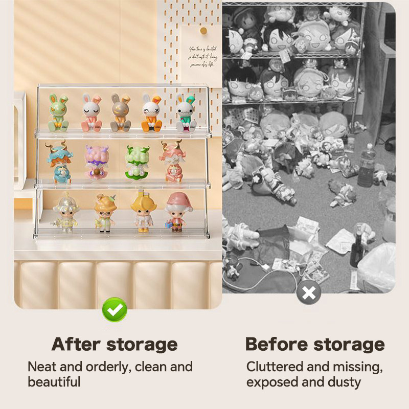 Acrylic Popmart Display Box Stackable Figurine Display Case Blind Box ...