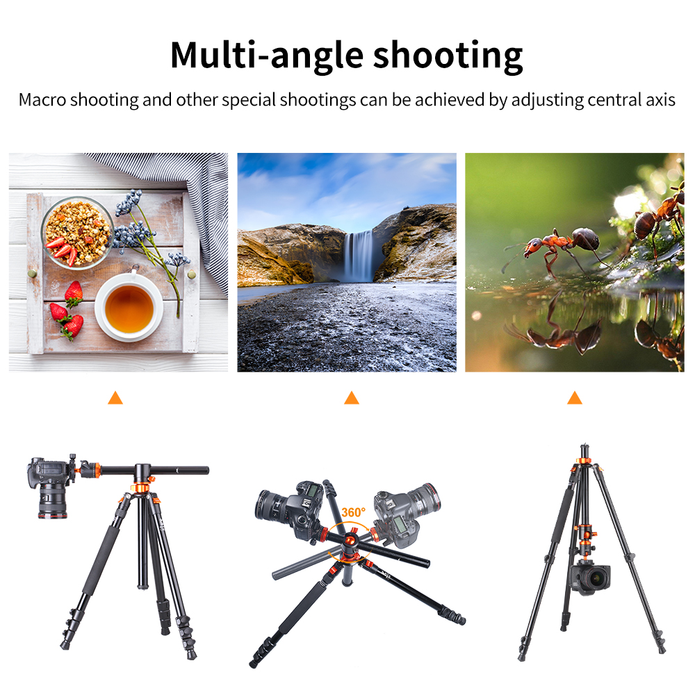 K&F Concept DSLR Camera Tripod Aluminium Camera Tripod with Transverse ...