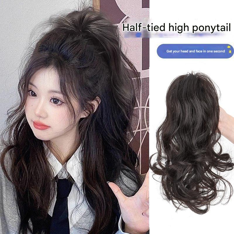 Natural Curly High Ponytail Wig Extension with Claw Clip - Sweet ...