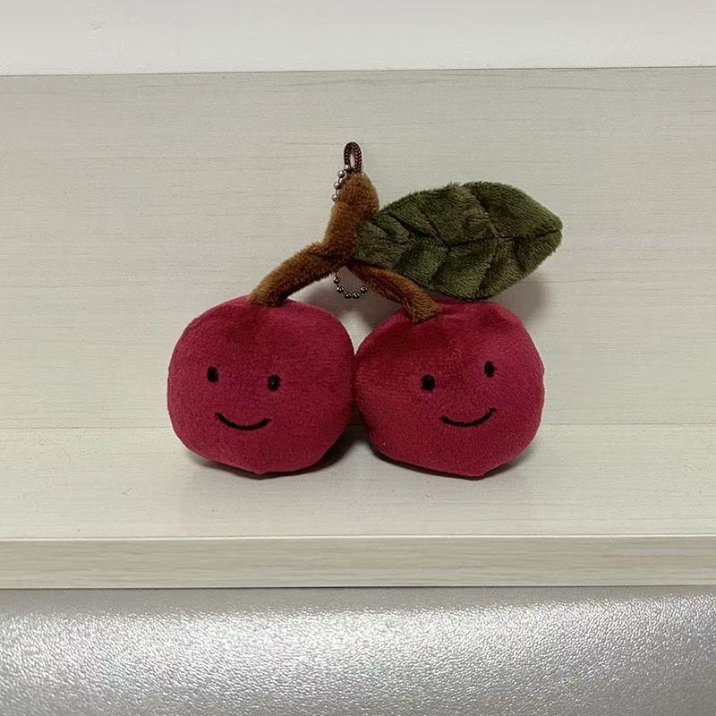 Cute Cherry Plush Pendant Doll Keychain Hanging Decoration Simple ...