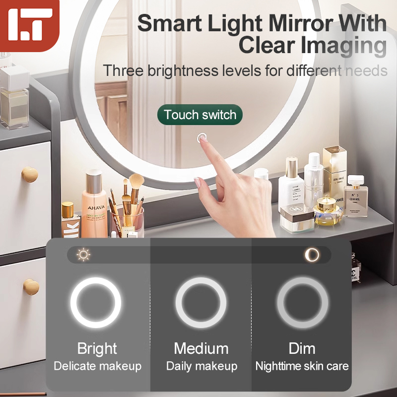 Dressing Table with Mirror Makeup Table Meja Solek Meja Makeup Cosmetic ...