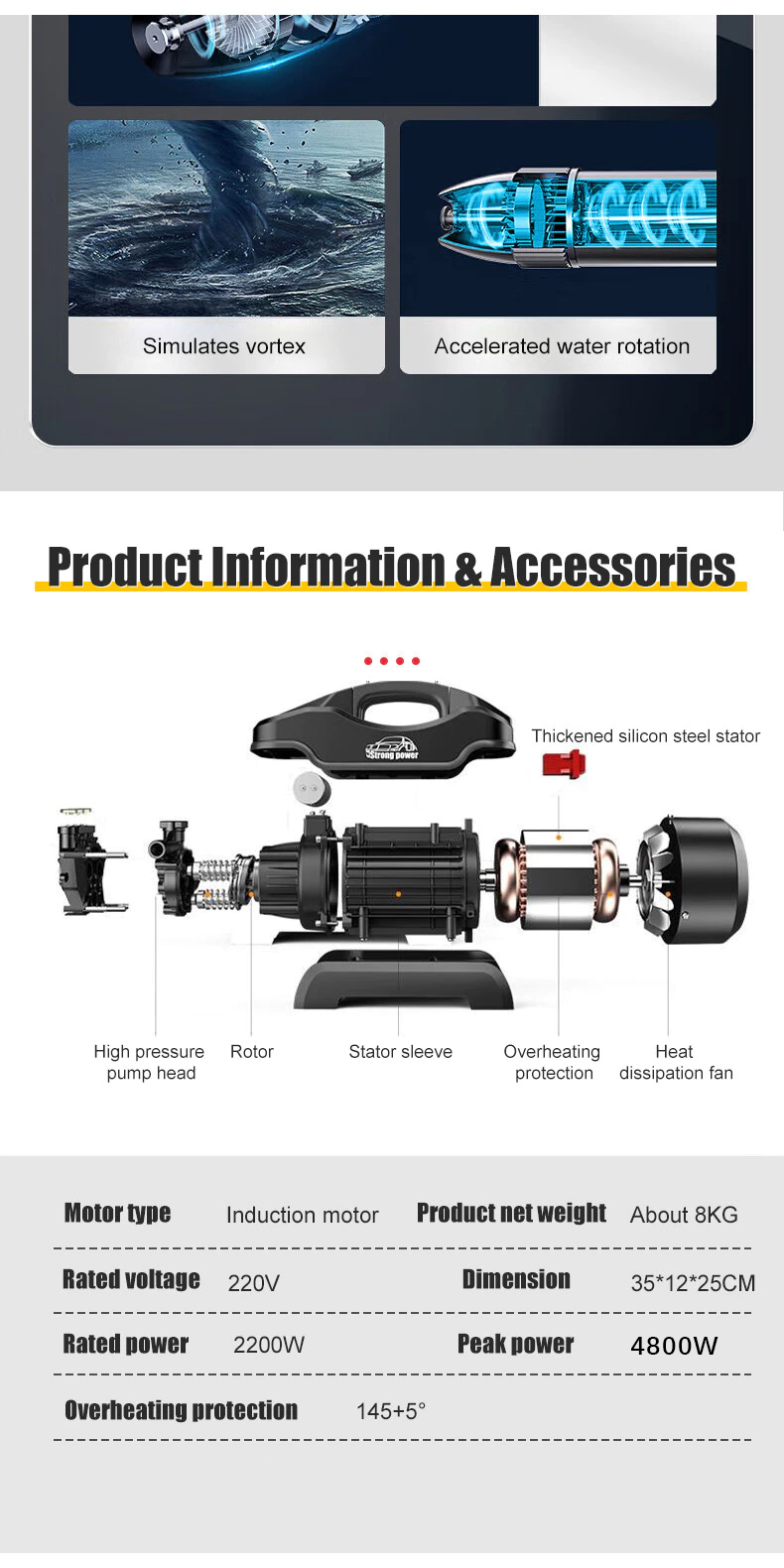 SOARFLY 4800W Water Jet High Pressure Washer Heavy Duty Portable Car ...