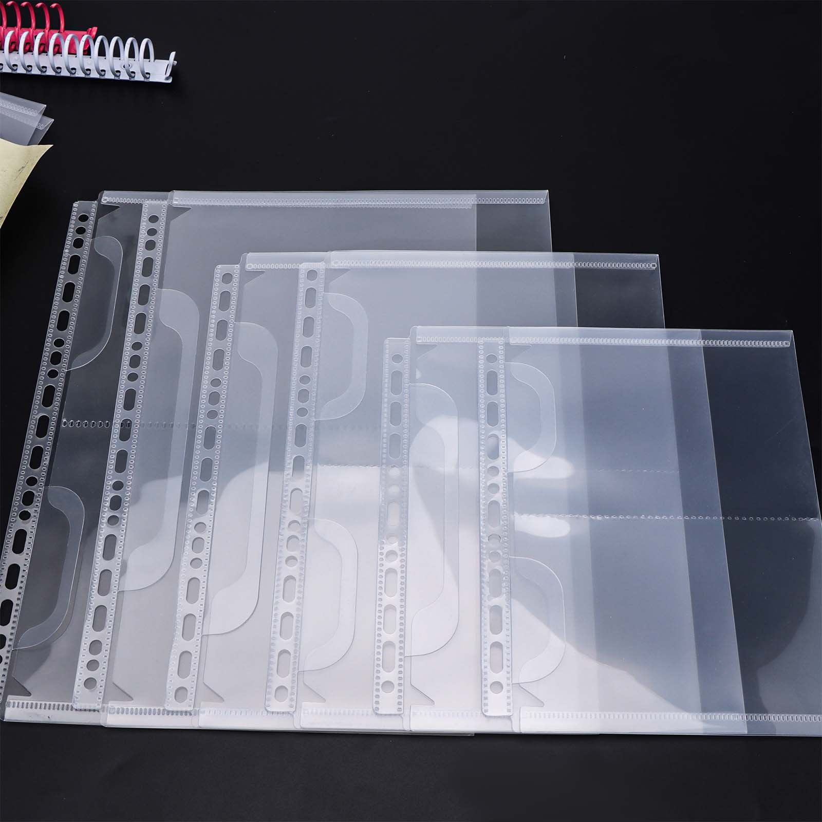 6pcs A4/A5/B5 Binder Pockets 1-Pocket and 2-Pocket Clear Sheet ...
