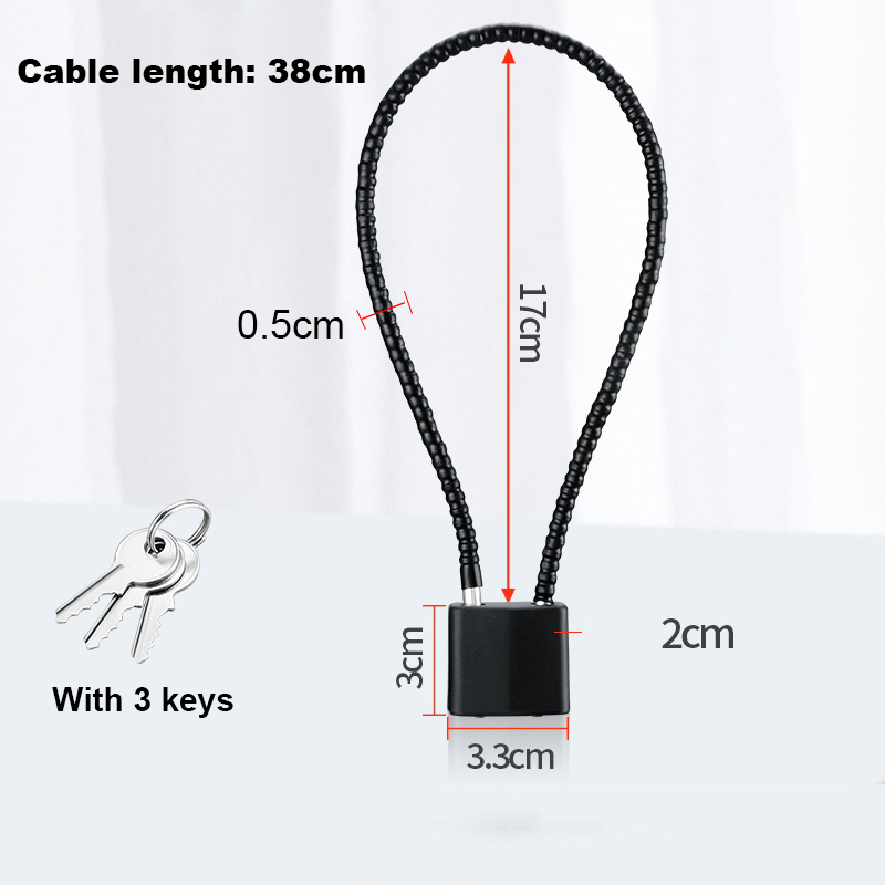 KIPRUN Cable Lock, 38cm Luggage Wire Locks With 3 Keys, Waterproof Zinc ...