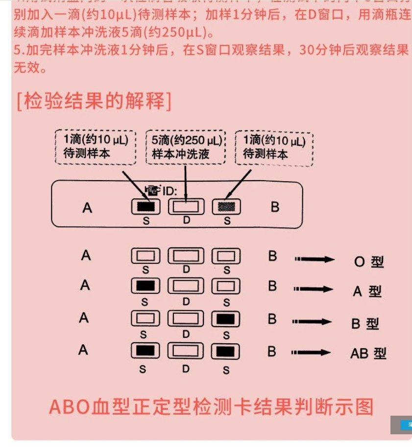 ABO Blood Type Test Paper Card Solid-state method Simple and accurate ...