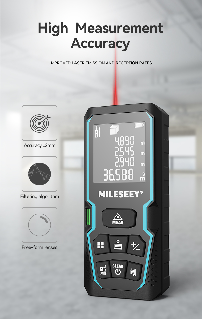 Mileseey S6 Laser rangefinder 120M Infrared laser range finder M/In/Ft ...