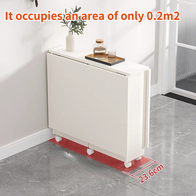 【ACC】Foldable Dining Table Movable Table With Wheels Multifunctional ...