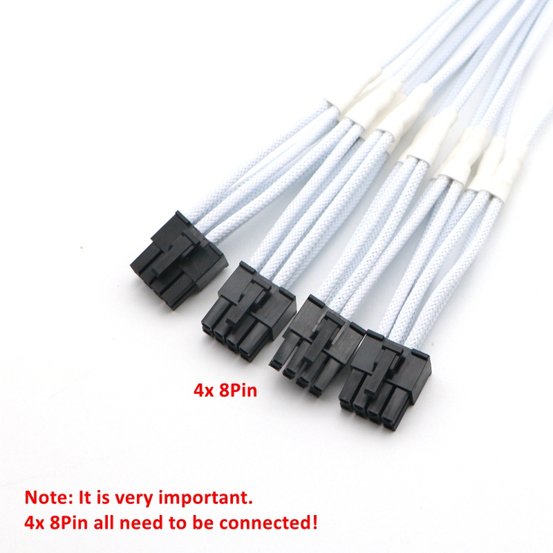 Custom Sleeved 12VHPWR 12+4Pin to 4pcs 8Pin Modular PSU Cable for ...