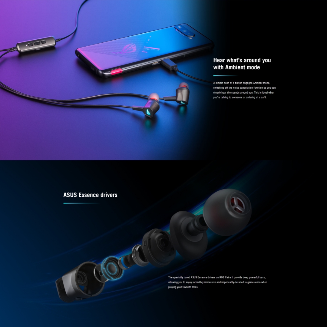 ASUS ROG Cetra II - ANC Gaming headphones | Noise-Suppression Mic | LSR ...