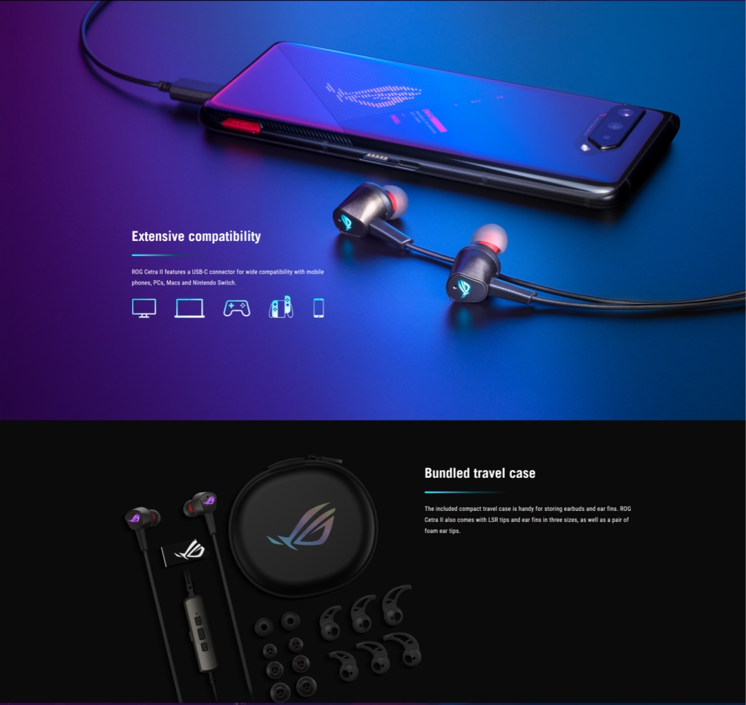 ASUS ROG Cetra II - ANC Gaming headphones | Noise-Suppression Mic | LSR ...