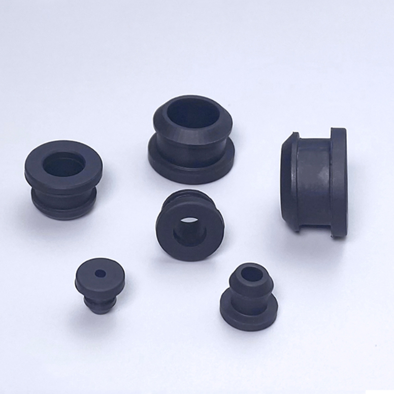Black/White Hole Plug 4.5mm to 50.6mm Round Hollow Silicone Rubber Snap ...