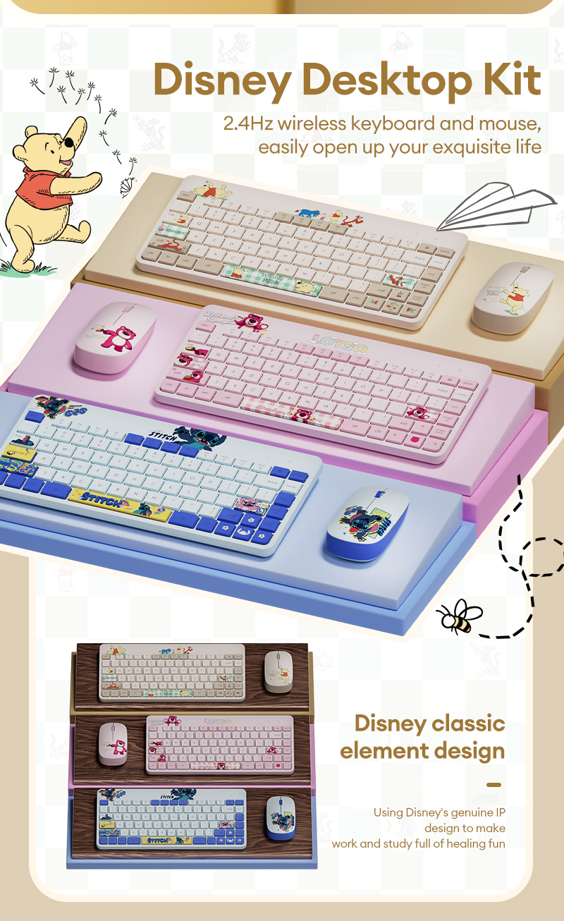 Disney QS-KM01 Keyboard And Mouse Set Wireless Connection Long Battery ...