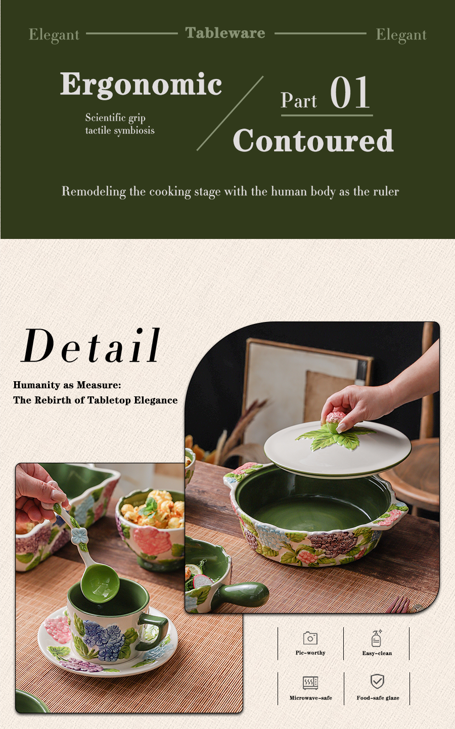 "Underglaze ceramic dinnerware set/Piring keramik,kraf relief,corak ...