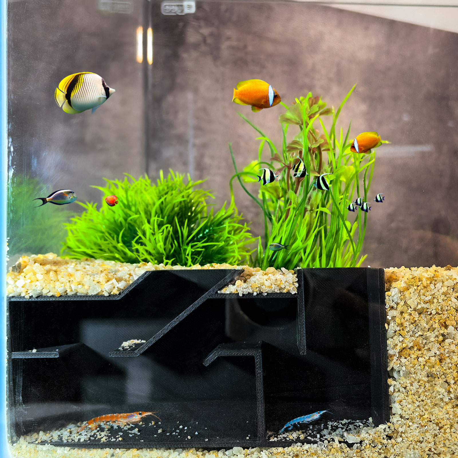 Plastic Rectangular Maze 3D Print Underground Fish Tunnel Cave Aquarium ...