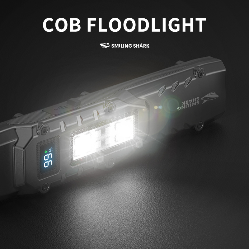 SMILING SHARK LED Torch Light COB Work Light 9mode White Red Purple ...