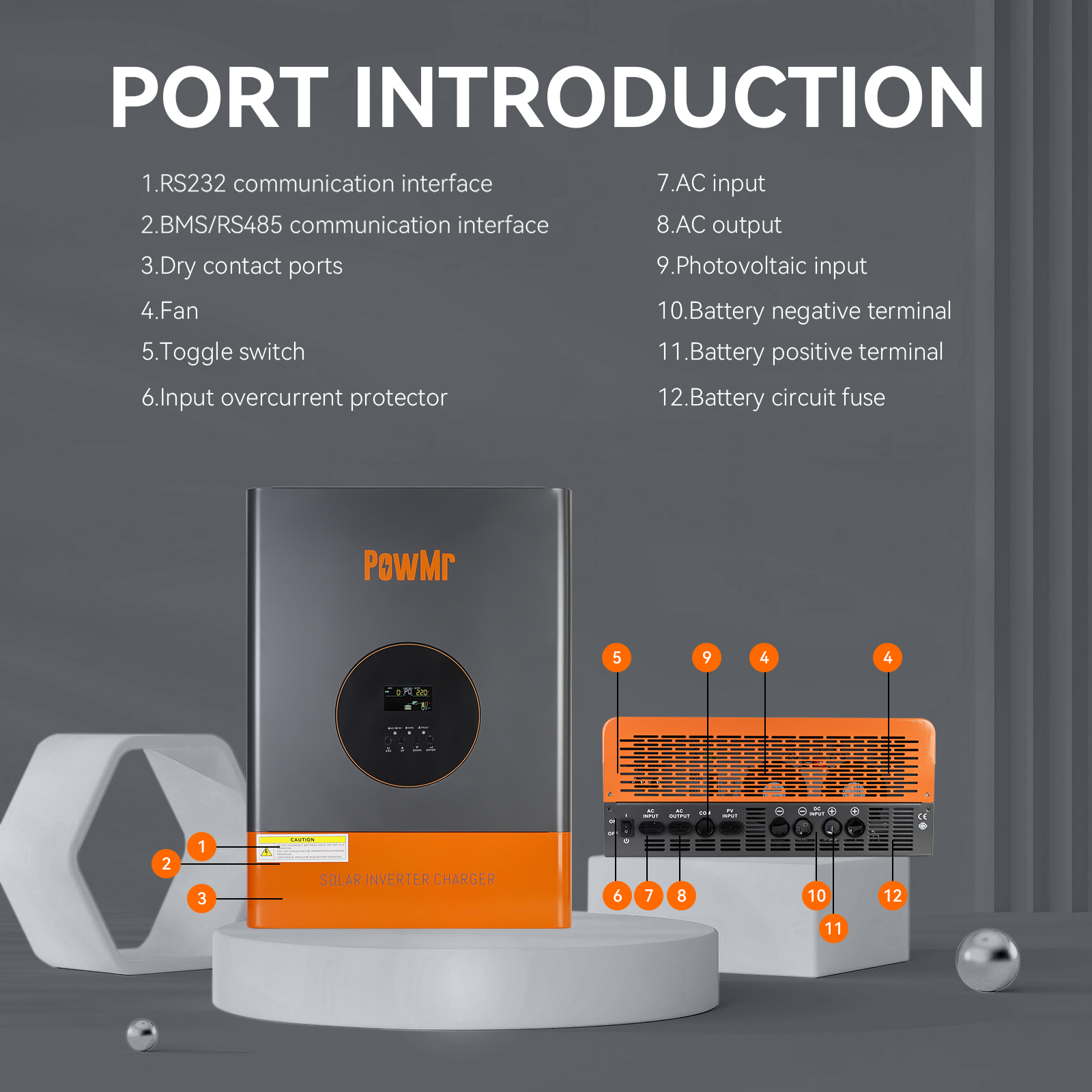 【Official Store】PowMr MPPT 3KW Low Frequency Solar Hybrid Inverter ...