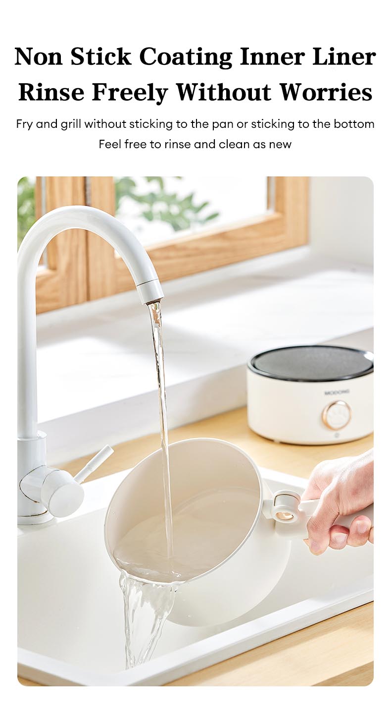 MODONG 1.5L Folding Cooking Pot Multi Electric Pot Non Stick Frying Wok ...