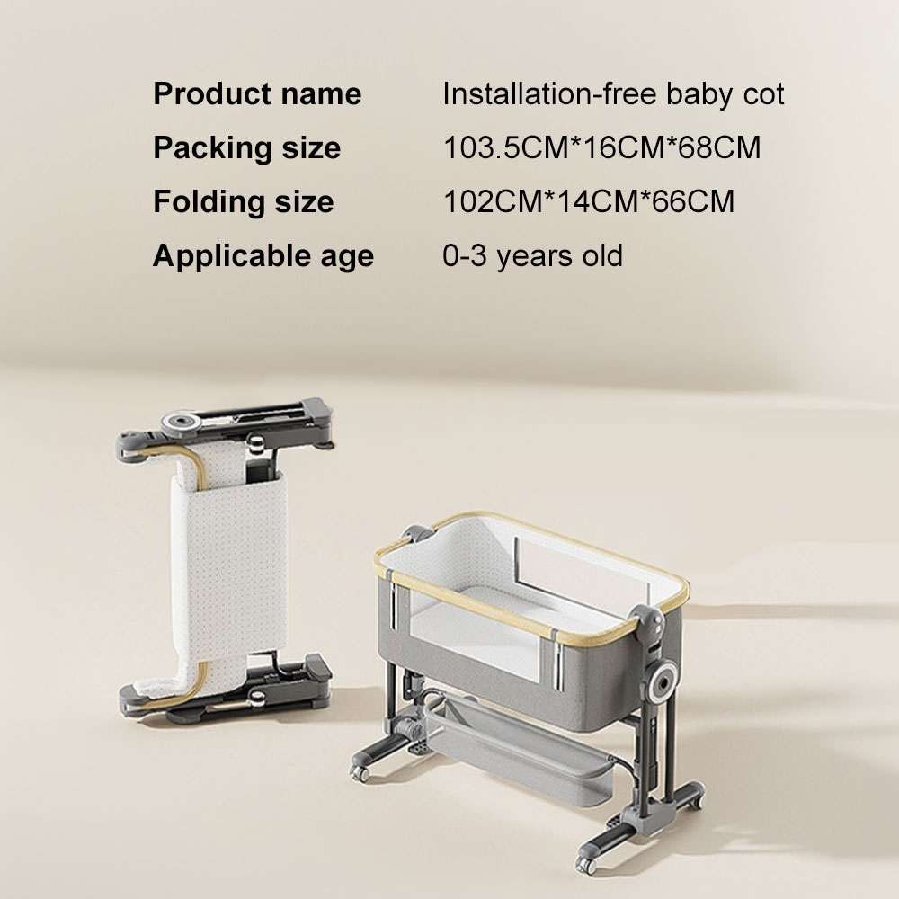 Coos Baby Cot Bed Baby Side Bed Foldable Baby Cradle Bed Portable Katil ...
