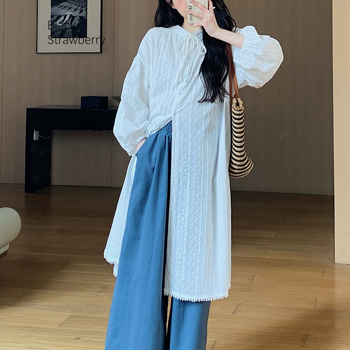 Black Strawberry Mid-Length Long-Sleeved Shirt Summer Sunscreen Tops ...