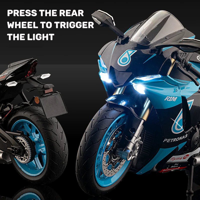 【RUM】1:9 Scale Yamaha R1M Alloy Motorcycle Model Light Effect Diecast ...
