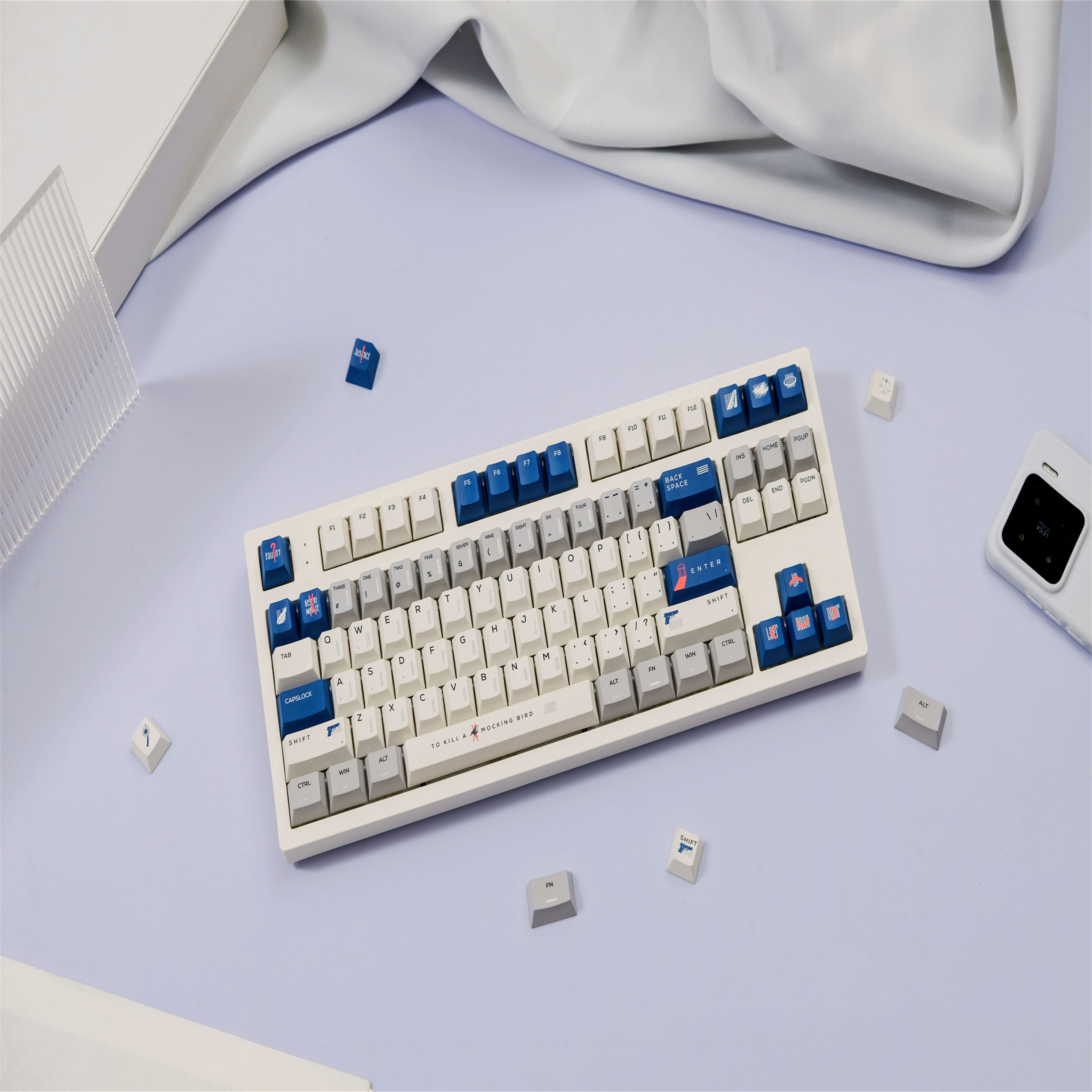 GMK Bluebird Keycaps 151 Keys PBT Material Cherry Profile for Cherry MX ...