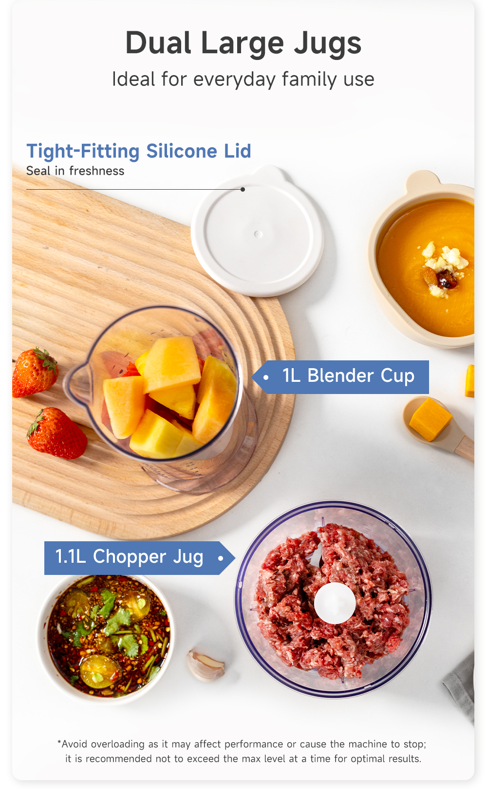 Simplus Handheld Immersion Blender | 4-In-1 Hand Blender | Two Large ...