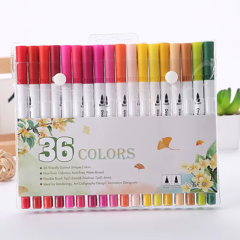 12/24/36/48 Color Double Point Graffiti Hook Pen Water-based Mark Pen ...